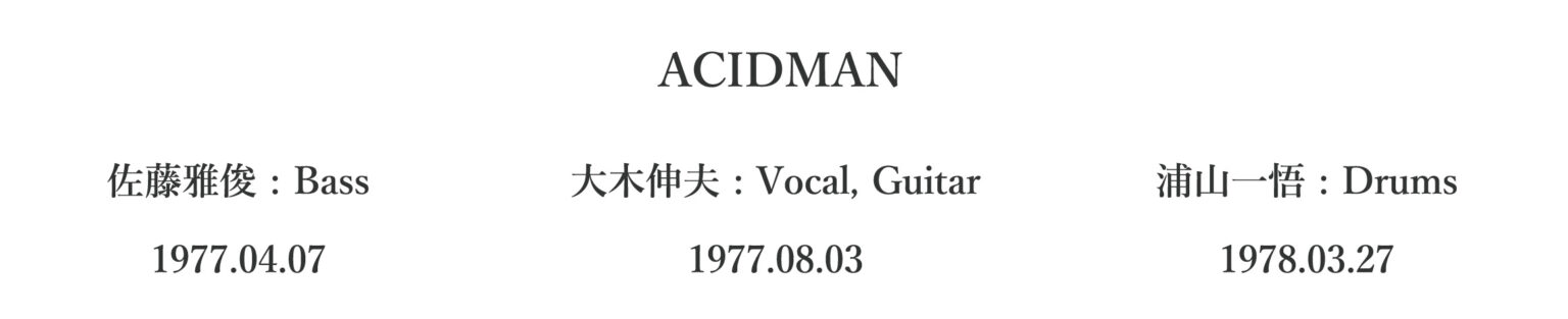 BIOGRAPHY – ACIDMAN OFFICIAL WEBSITE