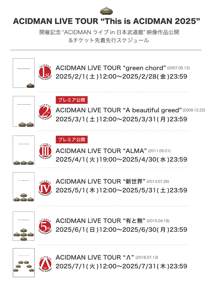 4/1(火)19:00〜「“ALMA” in 日本武道館」プレミア公開決定！ – ACIDMAN OFFICIAL WEBSITE